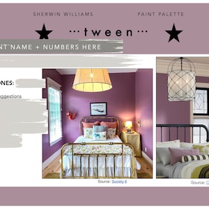 Tween Paint Color Palette, Bedroom Color Palette, Kids Design - Etsy