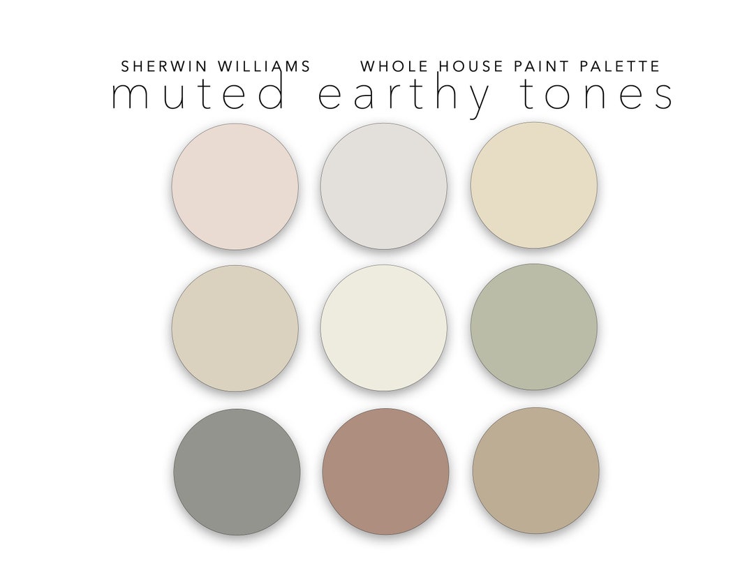Muted Earthy Paint Color Palette | Sherwin Williams Whole Home Designer ...