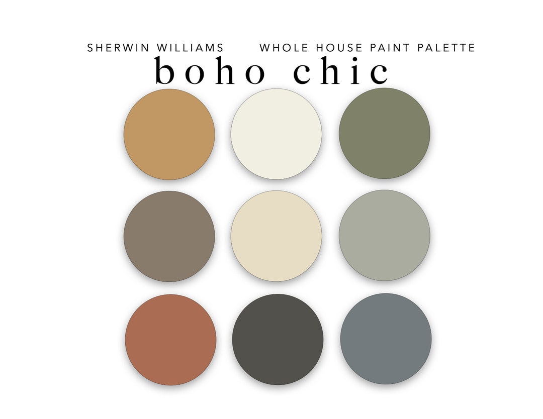 Boho Chic Whole Home Paint Color Palette, Sherwin Williams, Interior ...