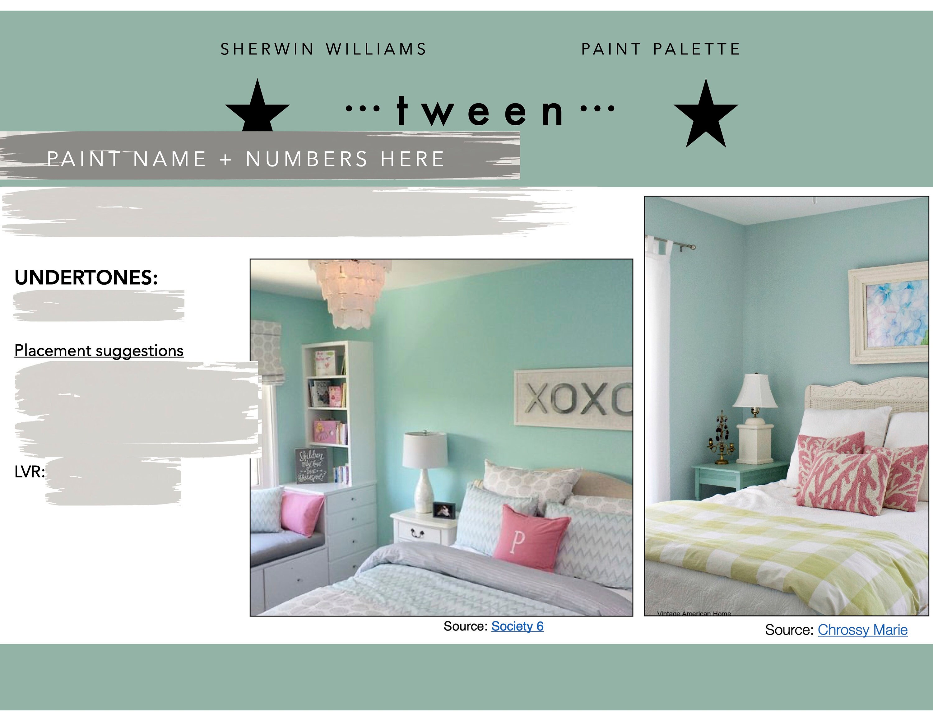 Tween Paint Color Palette, Bedroom Color Palette, Kids Design - Etsy