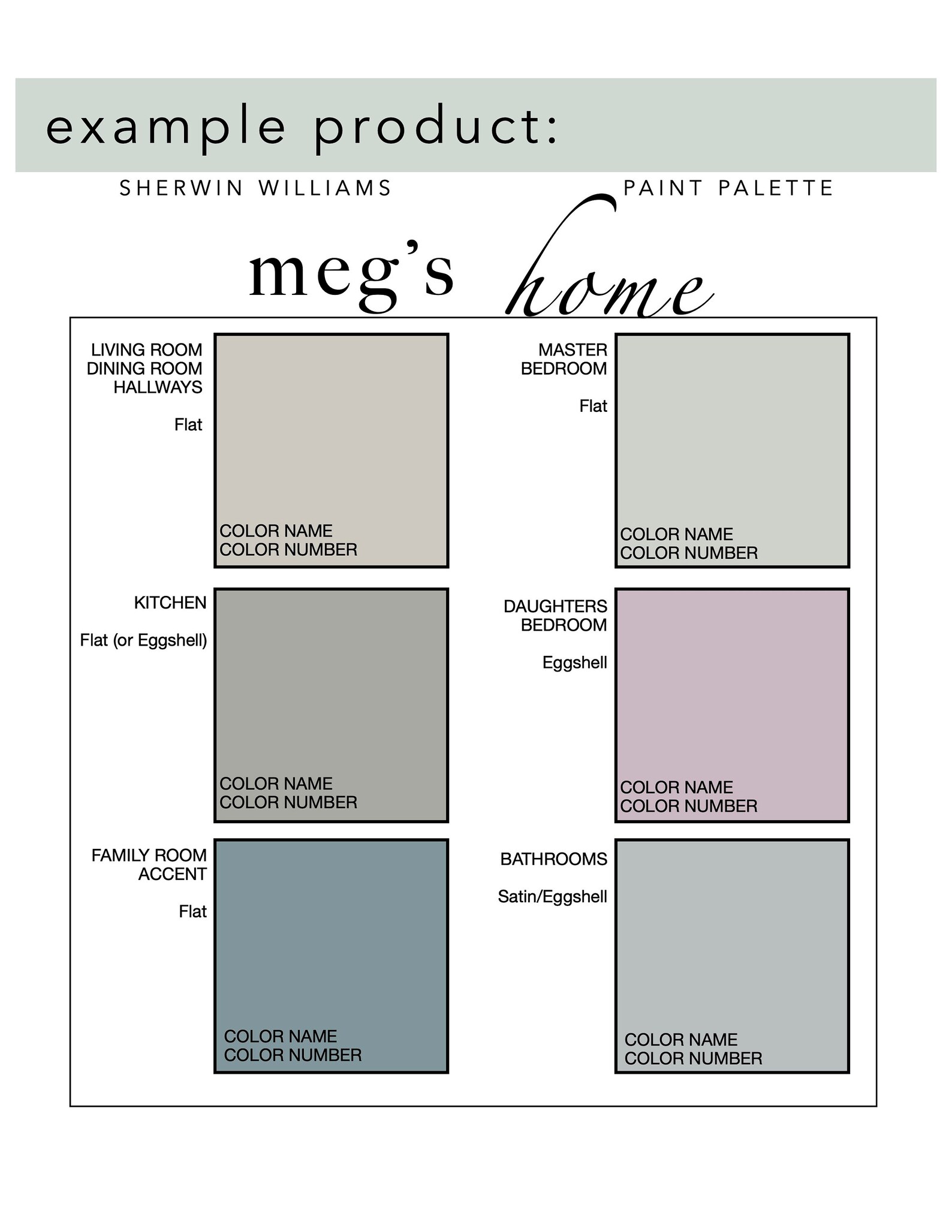Custom Interior Paint Palette - Etsy