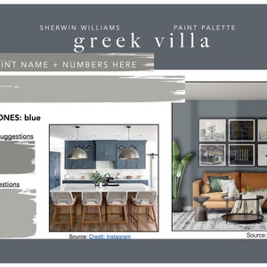 GREEK VILLA Whole Home Paint Color Palette, Sherwin Williams, Interior ...