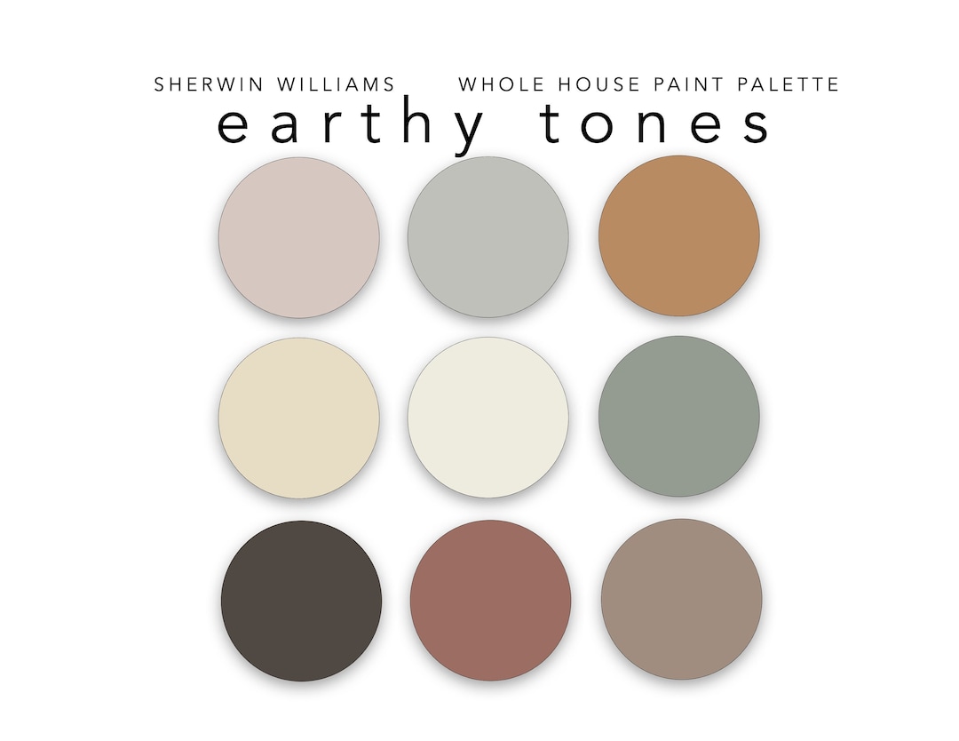Earthy Tones Whole Home Paint Color Palette, Sherwin Williams, Interior ...