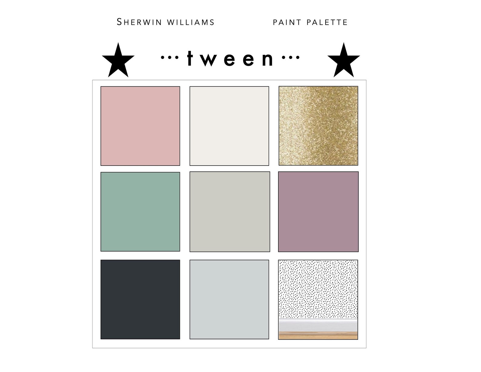 Tween Paint Color Palette, Bedroom Color Palette, Kids Design - Etsy