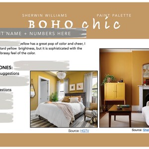 Boho Chic Paint Color Palette: Sherwin Williams Whole Home Interior ...