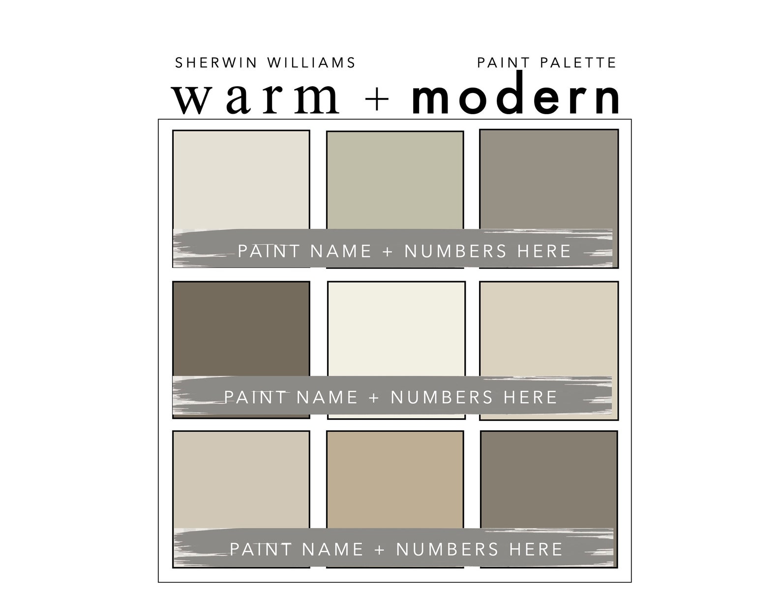 Warm Modern Whole Home Paint Color Palette, Sherwin Williams, Interior ...