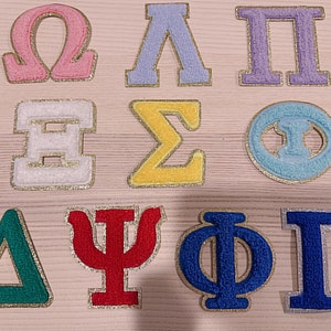 3 Inch Greek Letters | Sorority Letters | Chenille Greek Letters | Iron ...