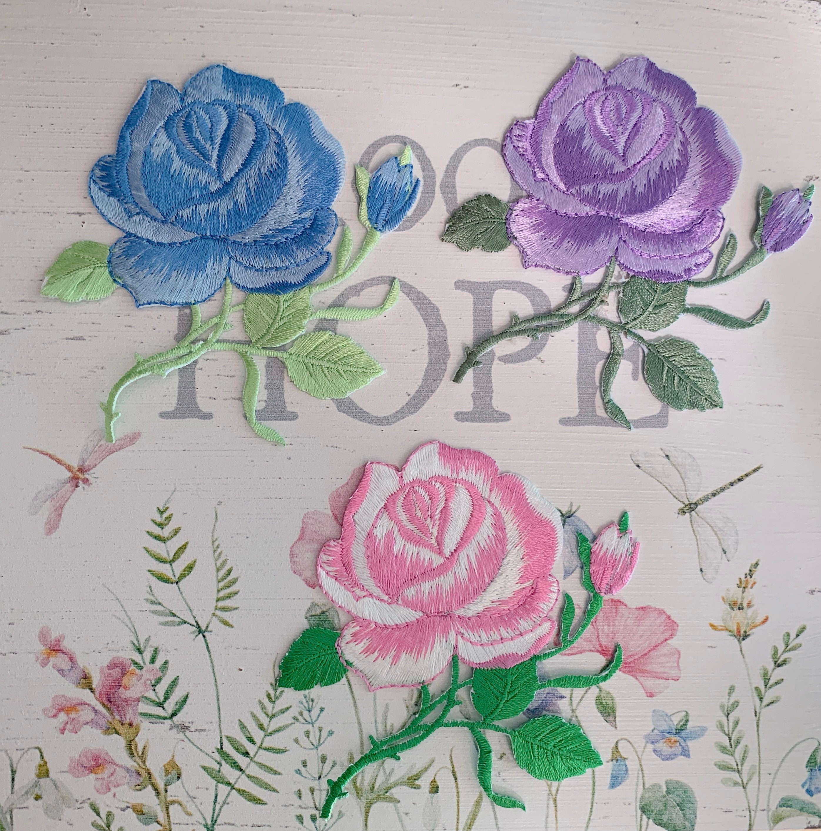 Flower Patch Rose Patch Iron on Patch Embroidery Flower - Etsy