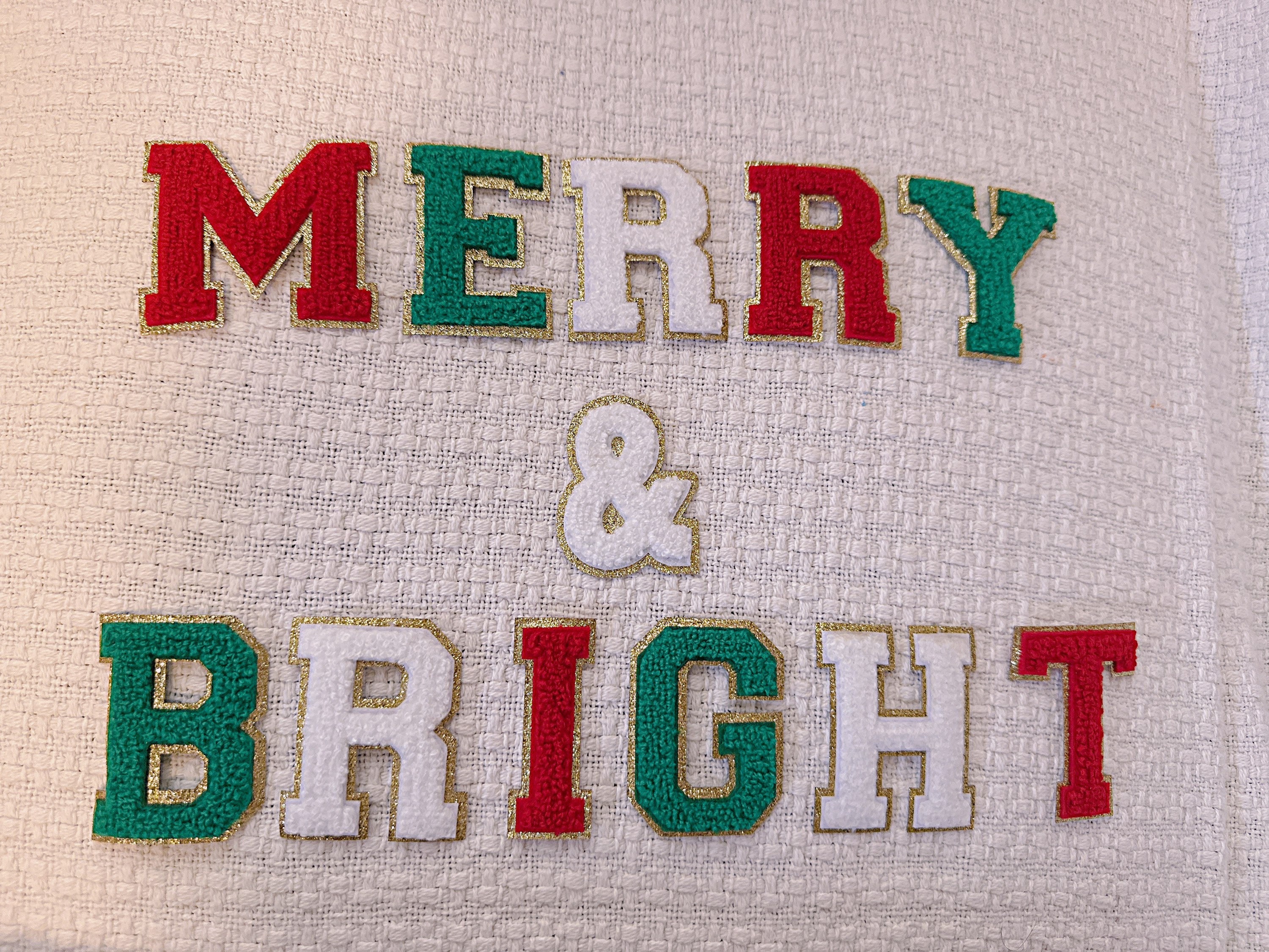 Christmas Gift Chenille Letters Chenille Letters Patches - Etsy