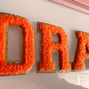 ORANGE Letters | 2.35inch Chenille Letters | Chenille Letters | Iron on ...
