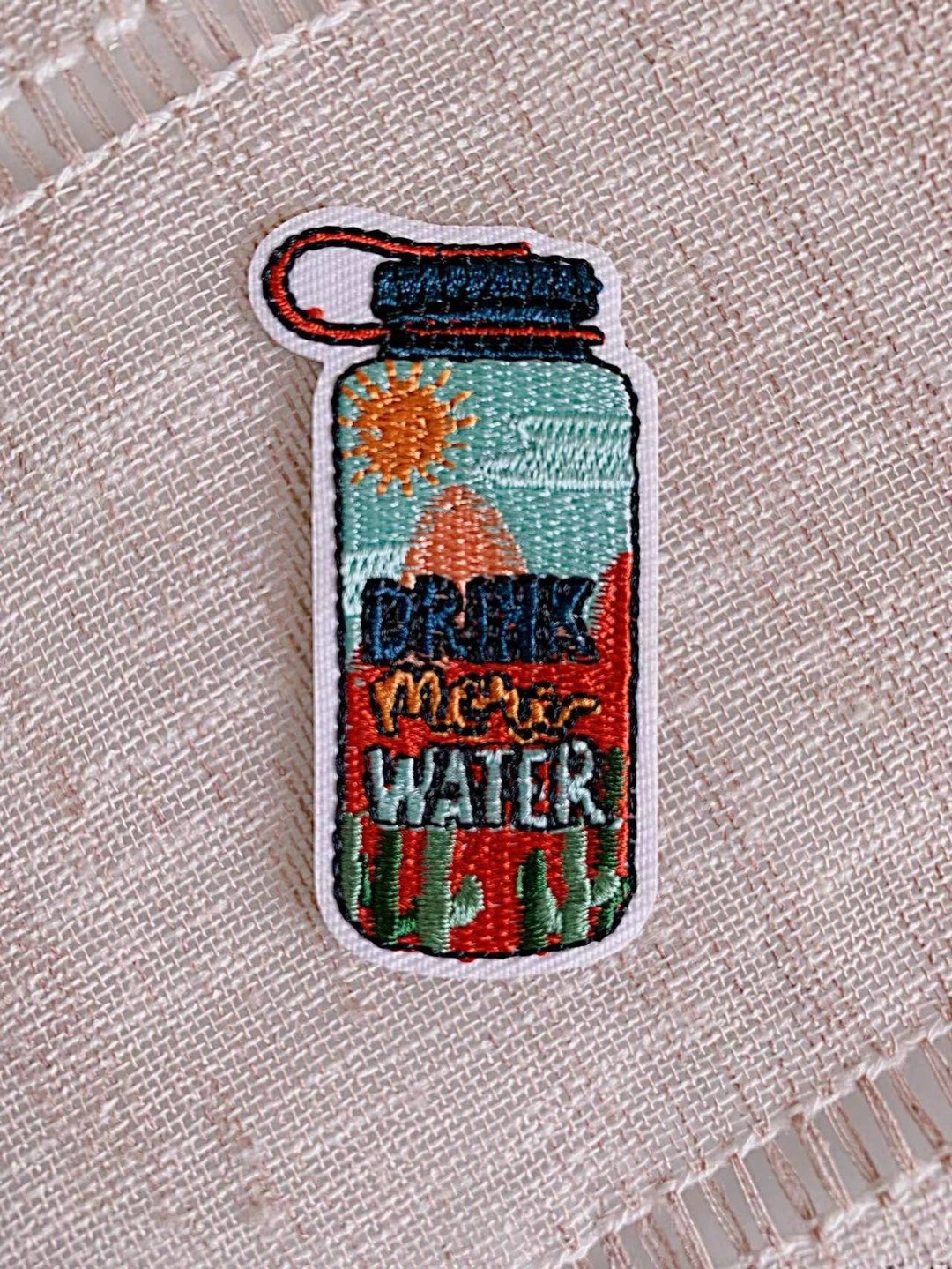 Drink More Water Patch Iron on Patch Water Bottle Patch - Etsy UK
