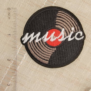 Music Patch, Headphones Patch, Iron on Patch, Vinyl Recorder Patch ...