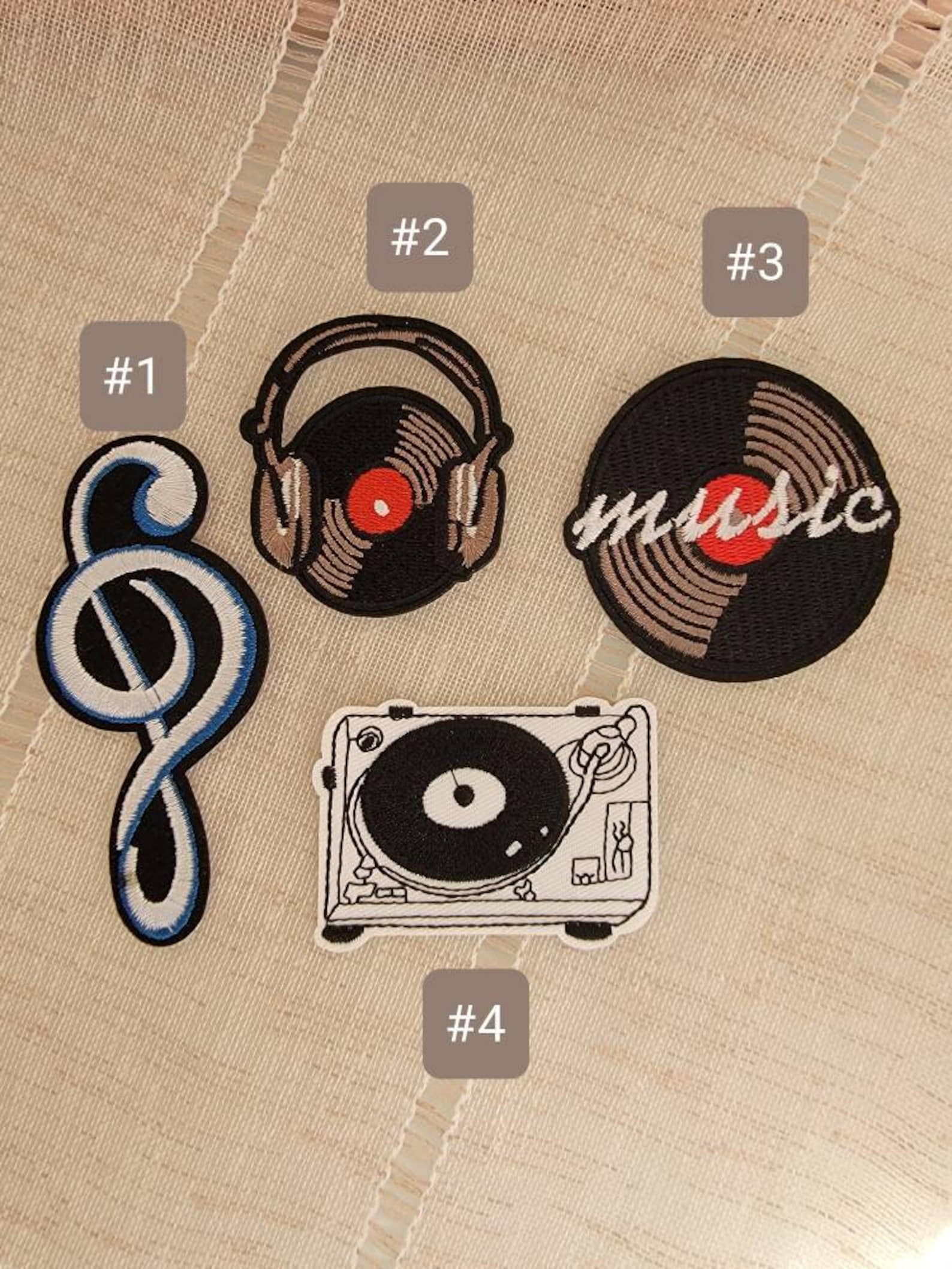 Music Patch Headphones Patch Iron on Patch Vinyl Recorder - Etsy