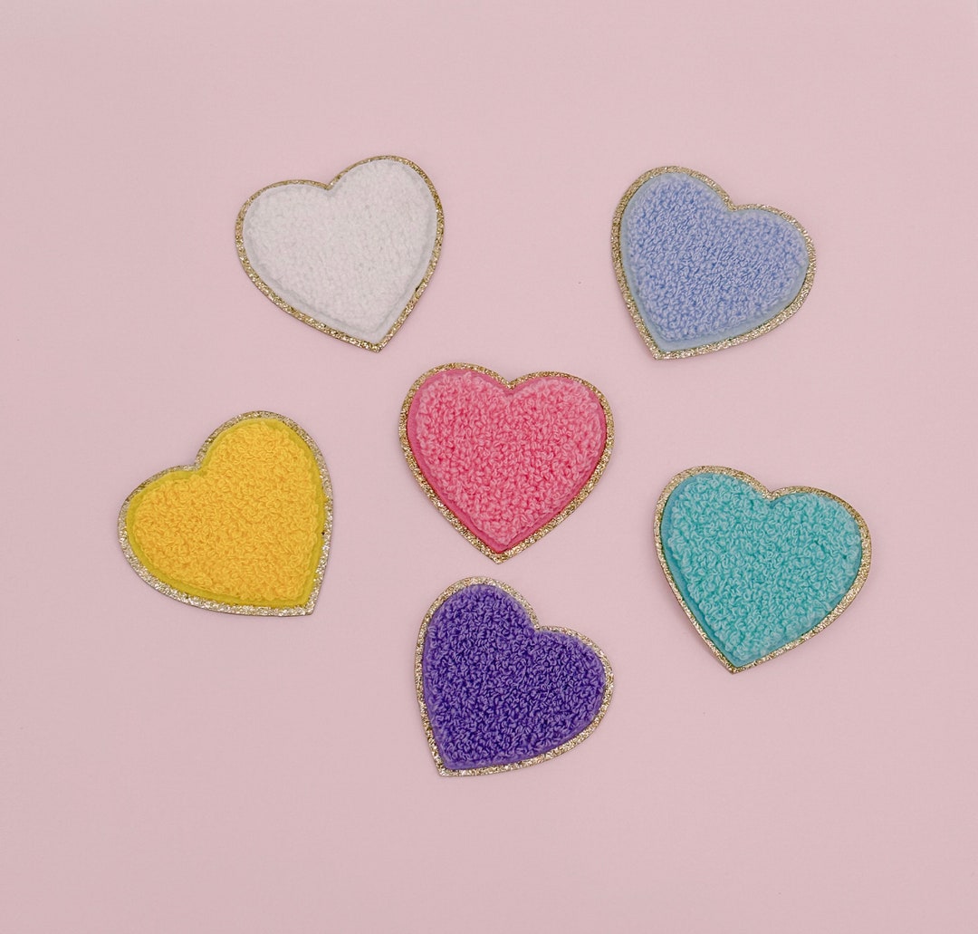 Chenille Heart Patch, Chenille Hearts, Bolts Patch, Iron on Patch, Custom Patch, Patch for ...