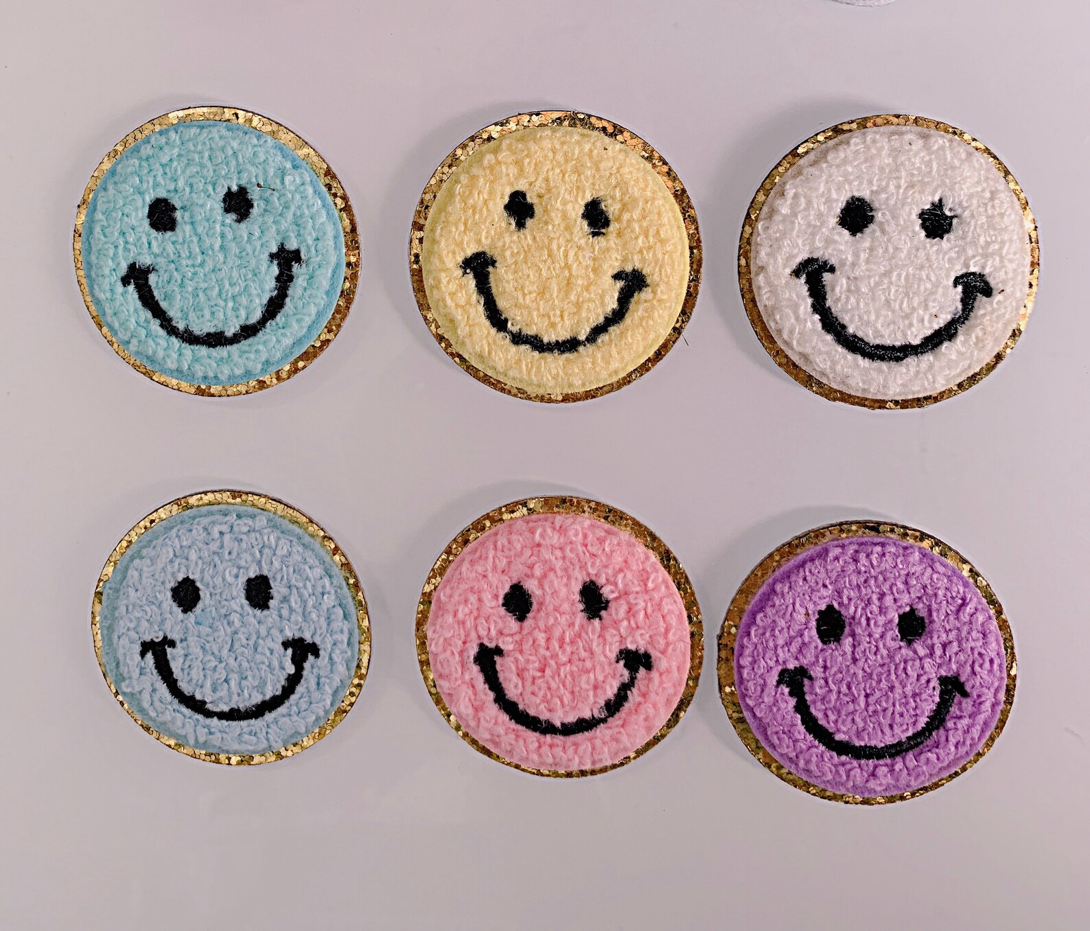 Self-adhesive Smiley Face Chenille Patch Stick on Patches - Etsy