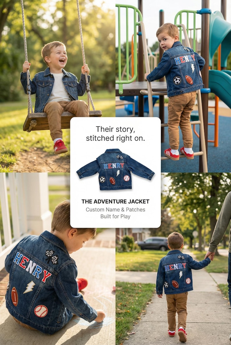 Personalized Kids Denim Jacket: Custom Patches, Birthday Gift, Gift for ...