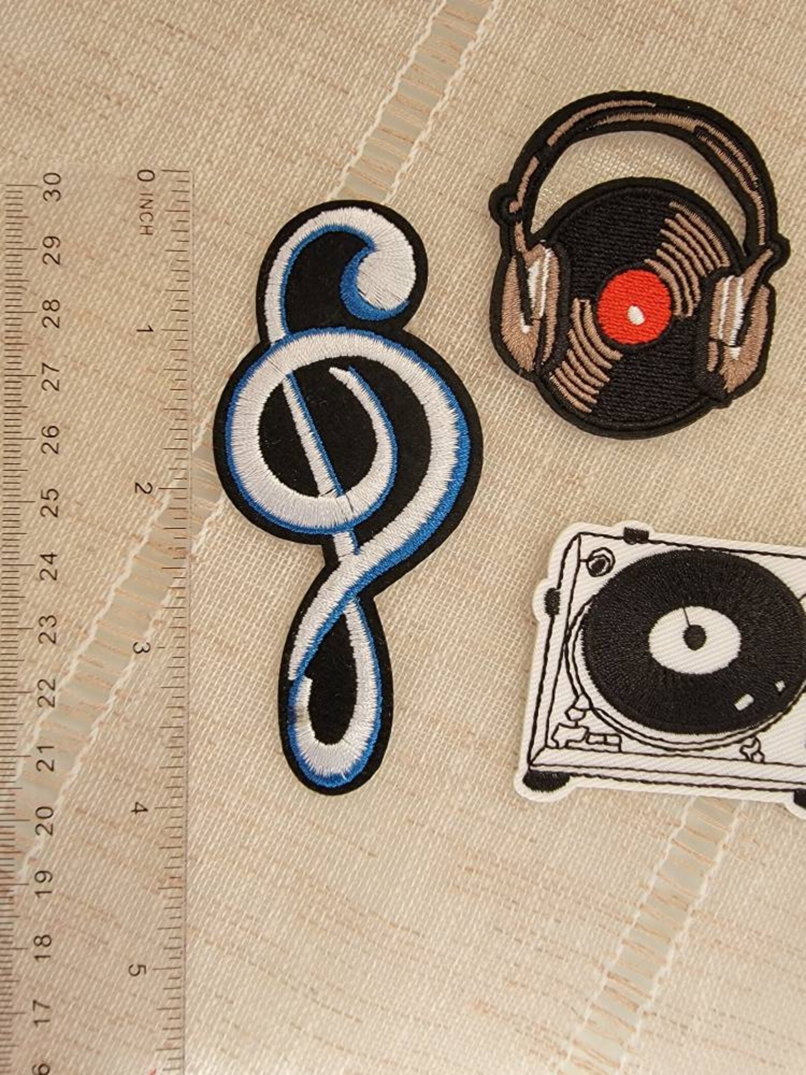 Music Patch Headphones Patch Iron on Patch Vinyl Recorder - Etsy