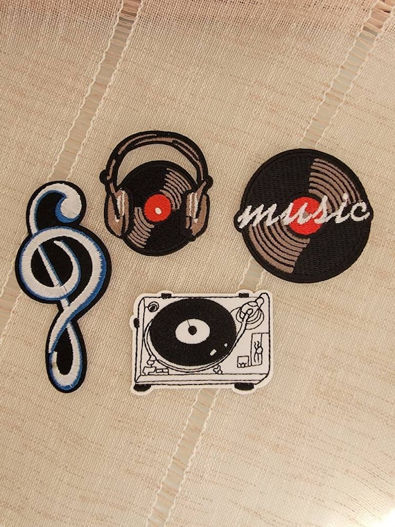 Music Patch Headphones Patch Iron on Patch Vinyl Recorder - Etsy