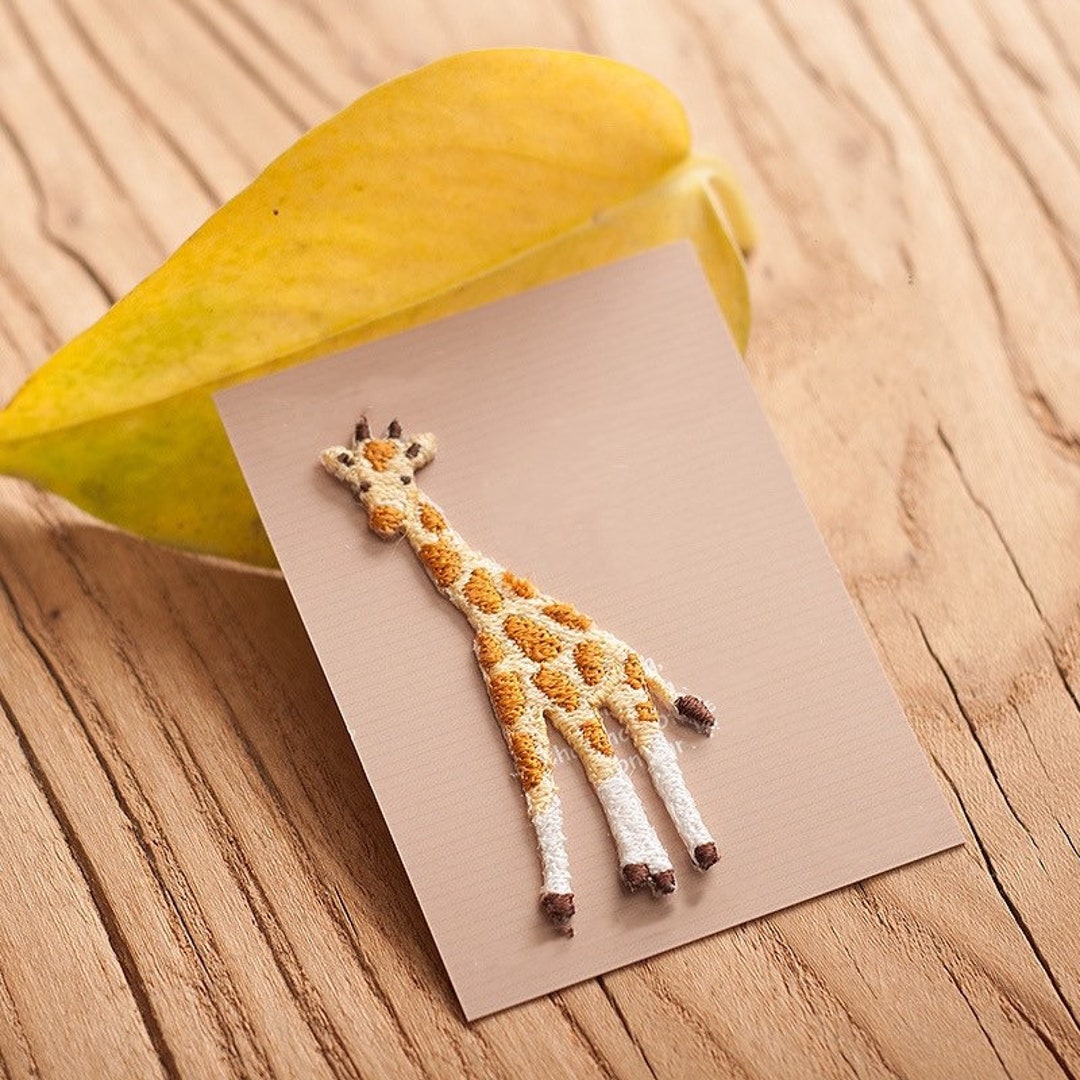 Giraffe Patch, Iron on Patch, Embroidery Giraffe, Animal Patch, Cute ...
