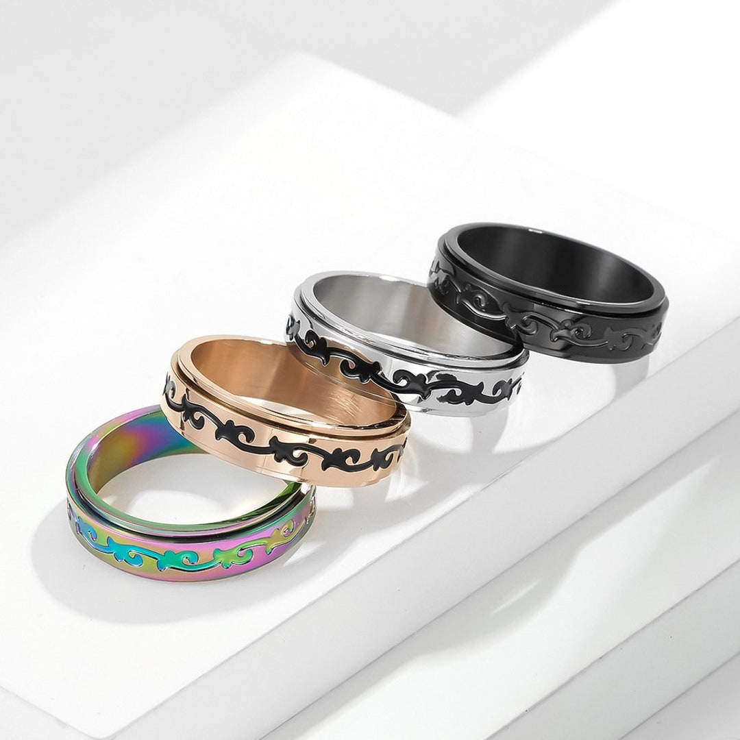 Celtic Vines Ring Frosted Titanium Steel Ring Rotatable Ring - Etsy