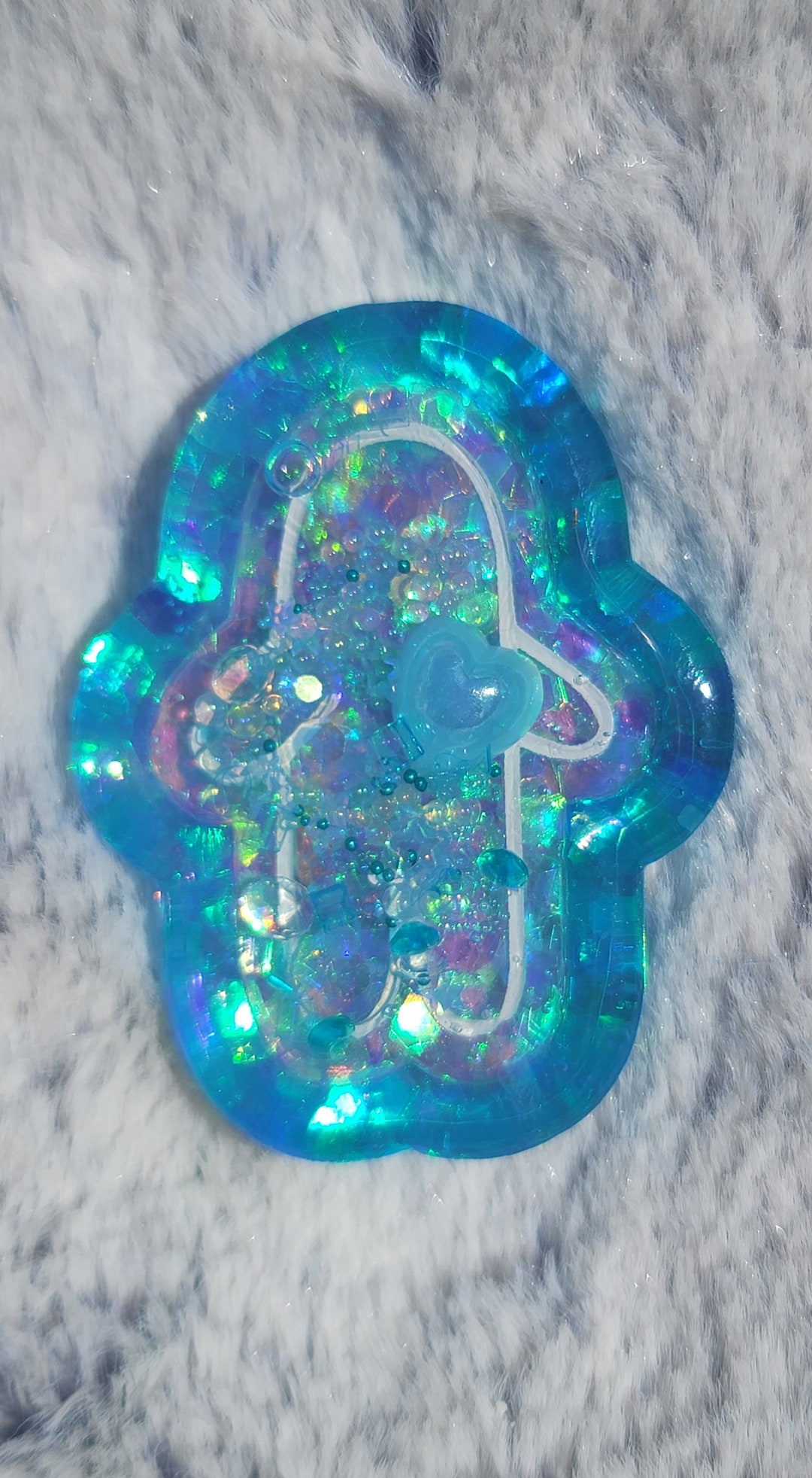 Blue Iridescent Glitter Bubble Shaker Charm - Etsy