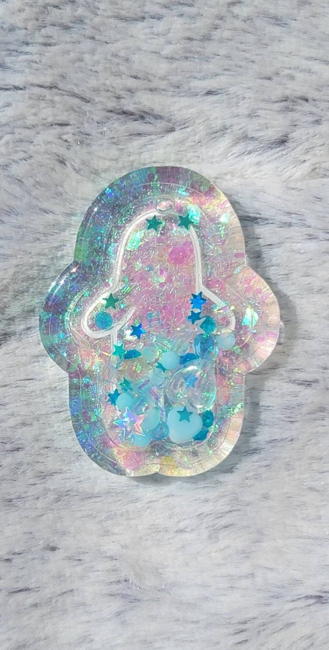 Blue Iridescent Glittery Bubble Shaker Charm - Etsy