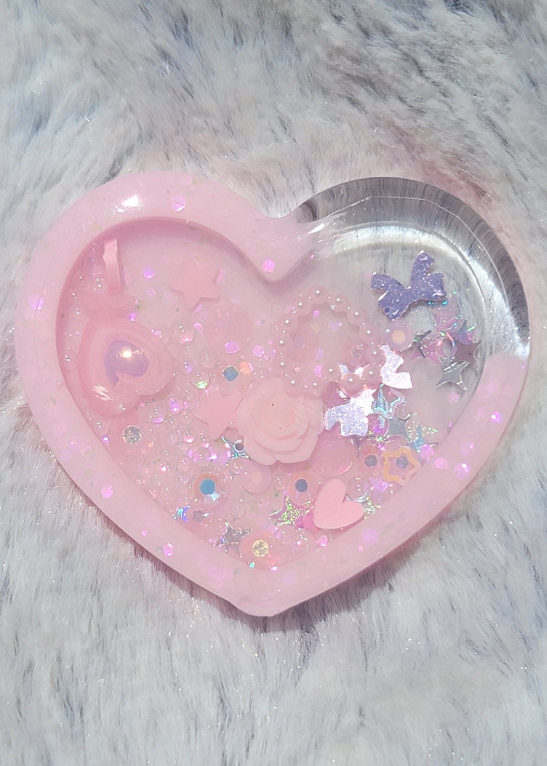 Glow-in-the-dark Pastel Pink Heart Shaker Charm - Etsy