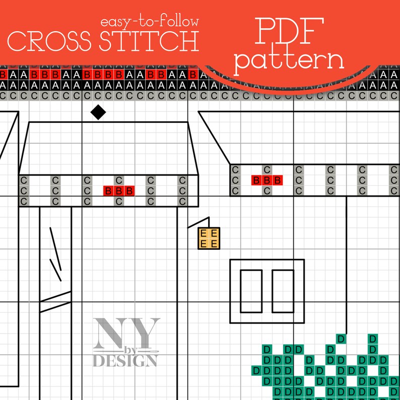 The Odeon Classic NYC Storefront Cross Stitch Pattern, Embroidery ...
