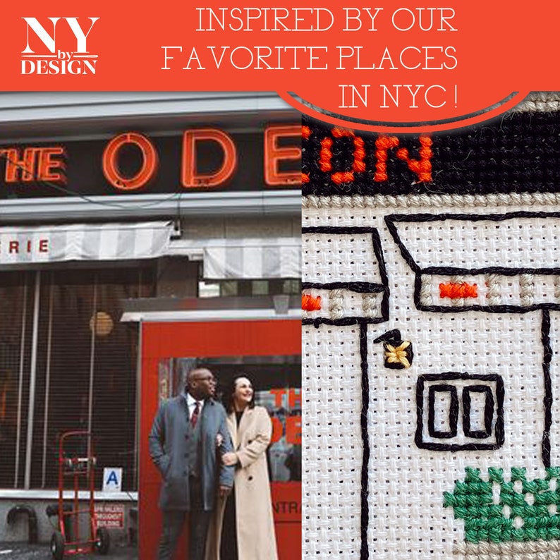 The Odeon Classic NYC Storefront Cross Stitch Pattern, Embroidery ...