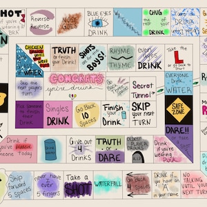 Let's Get Drunk Drinking Board Game With Rules, Printable Drinking Board Game, Digital Drinking ...