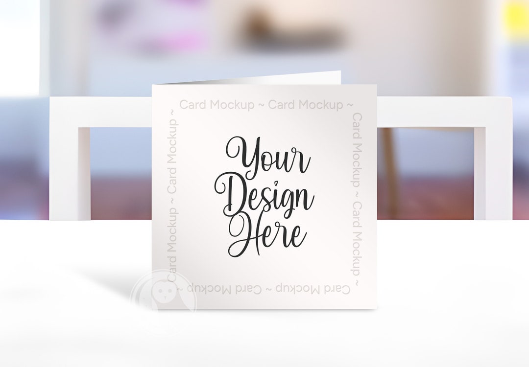 Greetings Card Mockup Template Image Square Greetings Card Display Mock ...