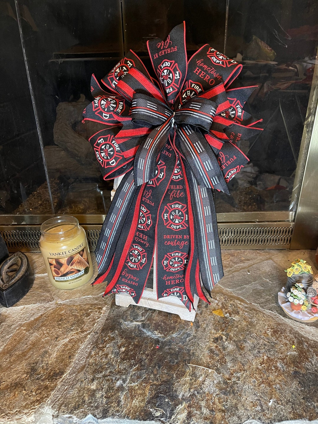 Firefighter Wreath Bow- Hometown Hero- Occupational Wreath- Lantern ...