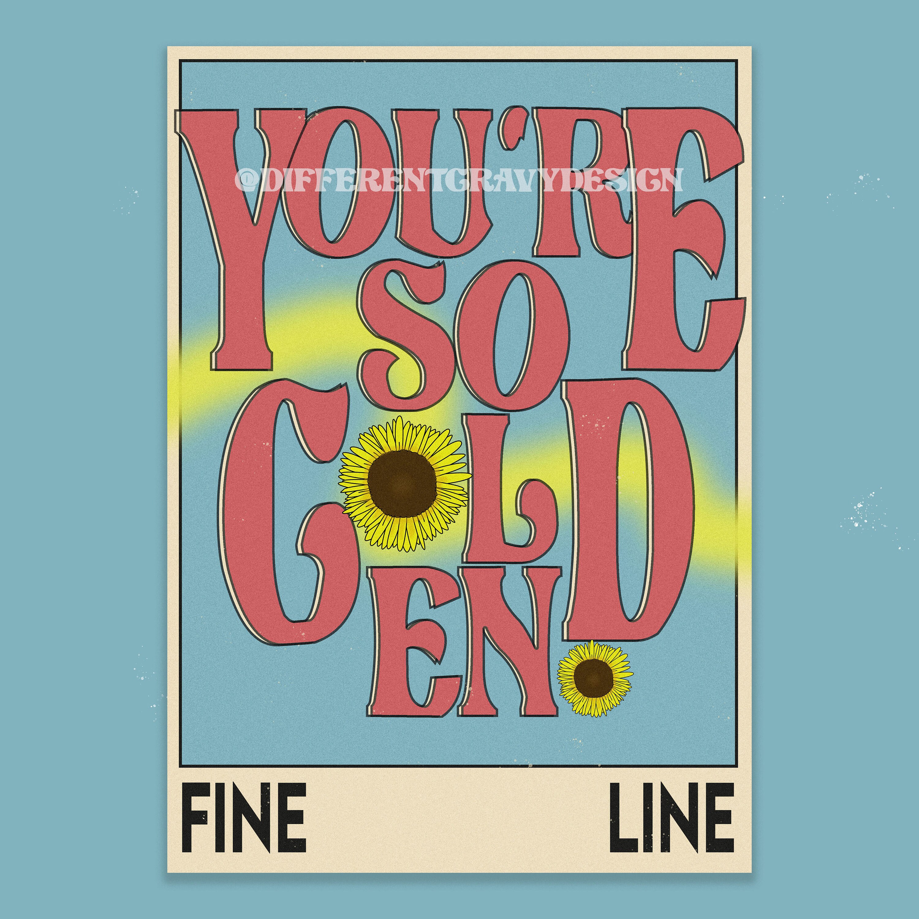 You're so Golden Harry Styles Art Print A4 - Etsy