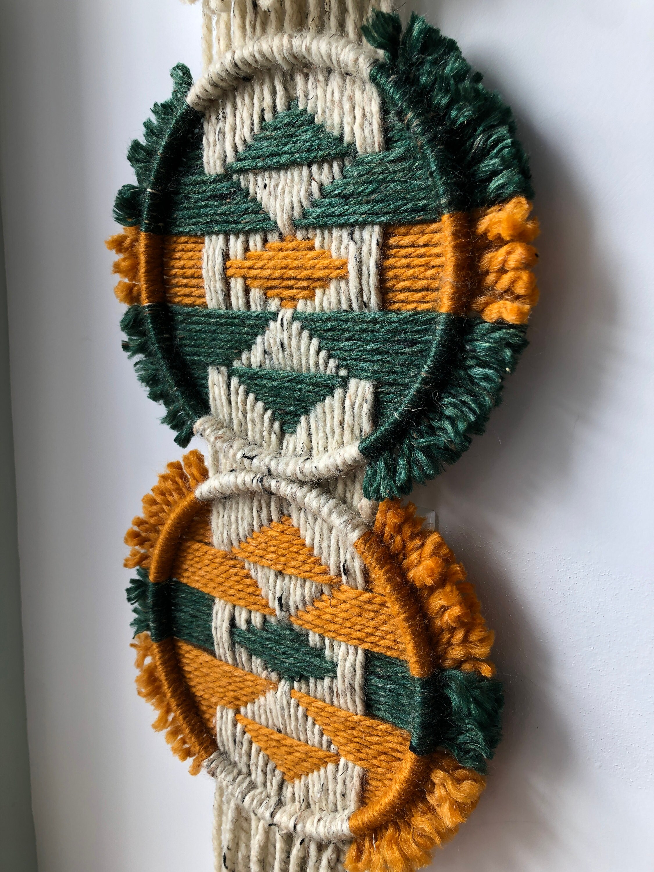 Forest Green and Gold Geometric Macrame Wall Hangingwoven - Etsy