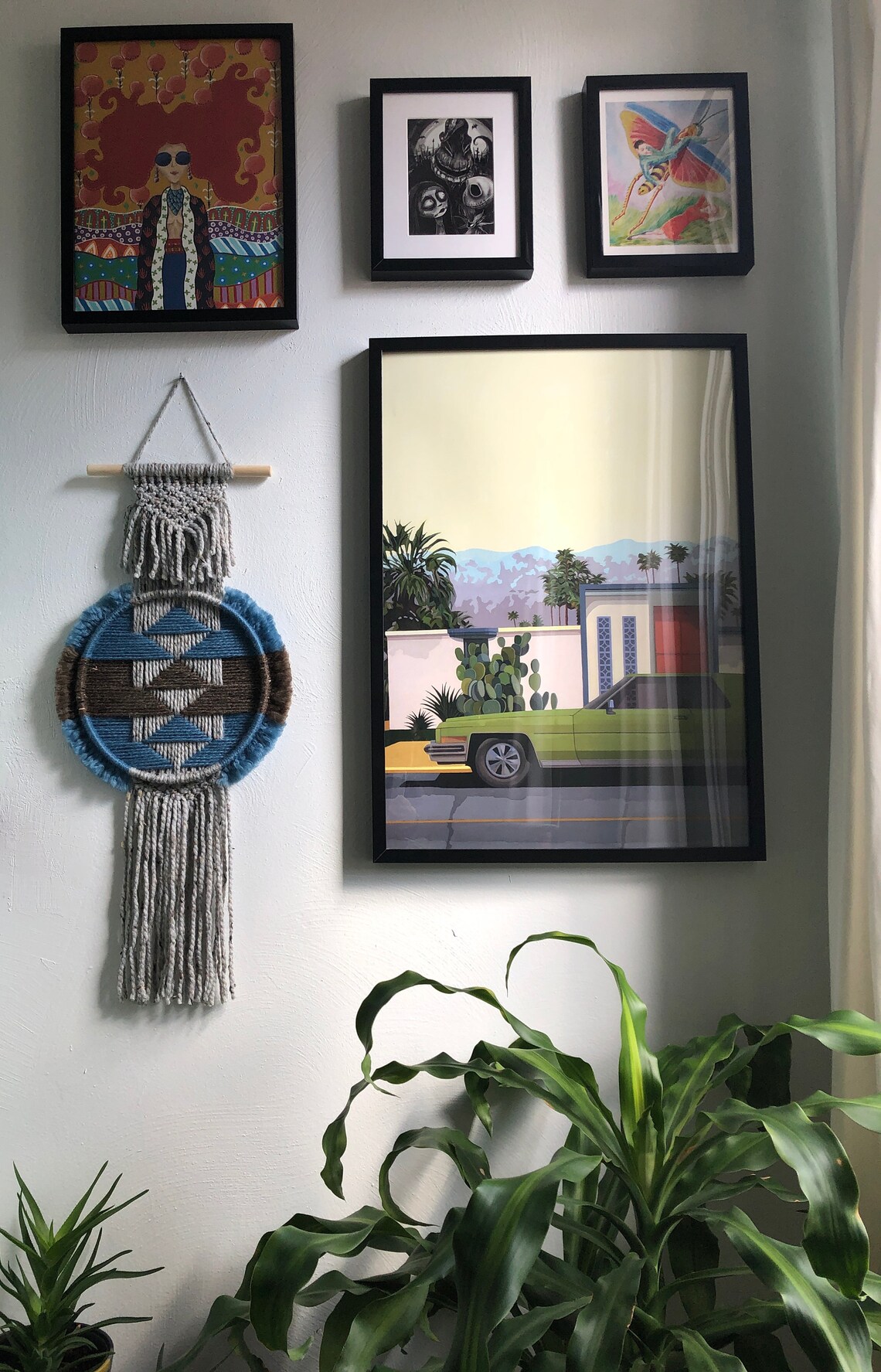 Gray Blue Brown Geometric Macrame Wall Hangingwoven Wall - Etsy