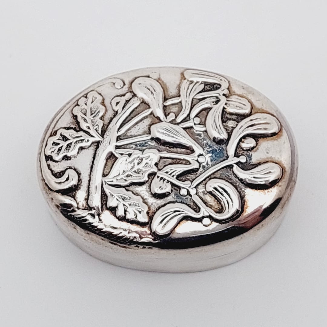 Antique Solid 925 Silver Pill Box Floral Decor Pill Box With Roses Box ...