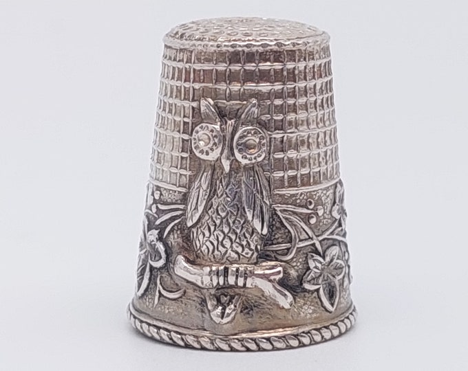 Antique Vintage Thimble 925 Silver With Owl Eagle Owl Tailoring F11 - Etsy
