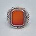 Antique 835 Silver Ring Signet Ring Men's Ring Carnelian Red Size 20 US ...