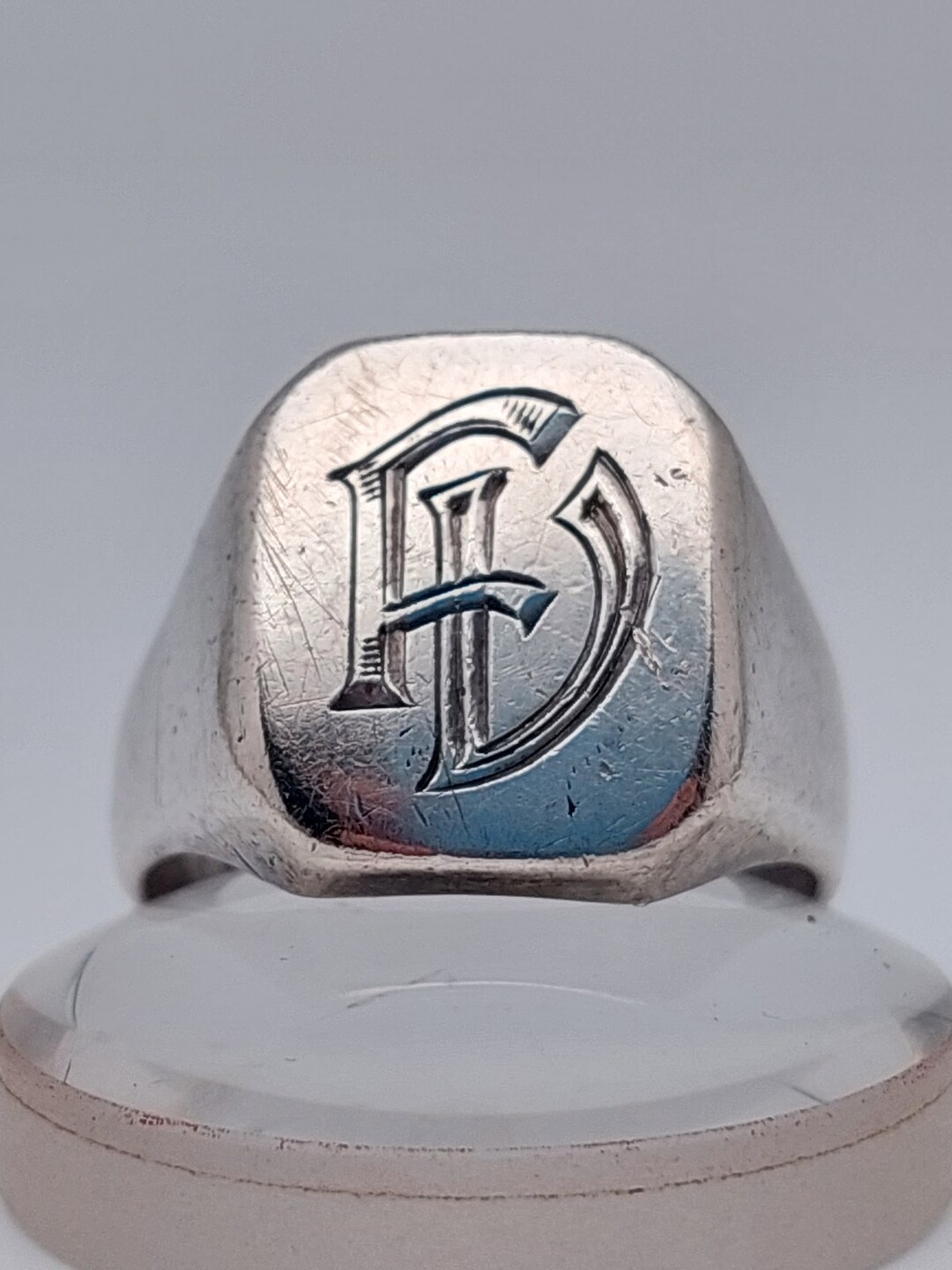 Antique Signet Ring 835 Silver Men's Ring Initials FV VF Antique ...