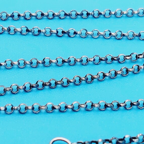 Antique silver chain 925 silver jewelry pea chain ant… - Gem