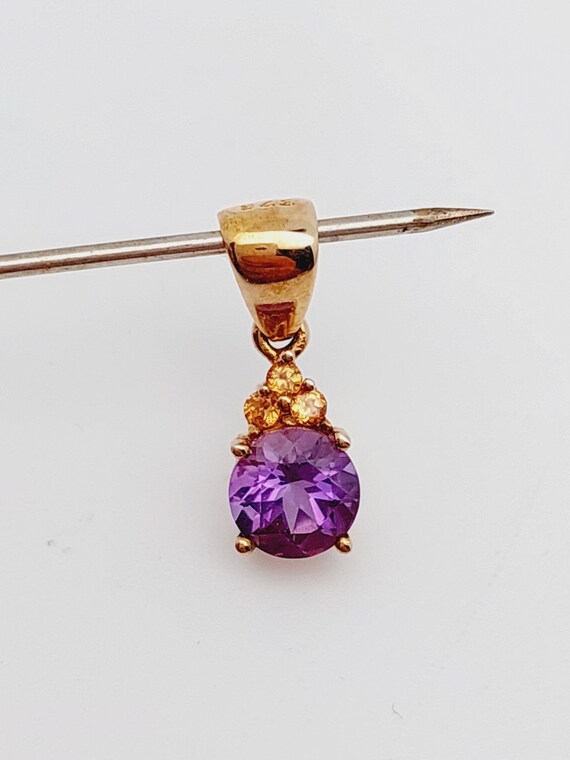 Nostalgic 375 gold pendant purple - lilac polished st… - Gem