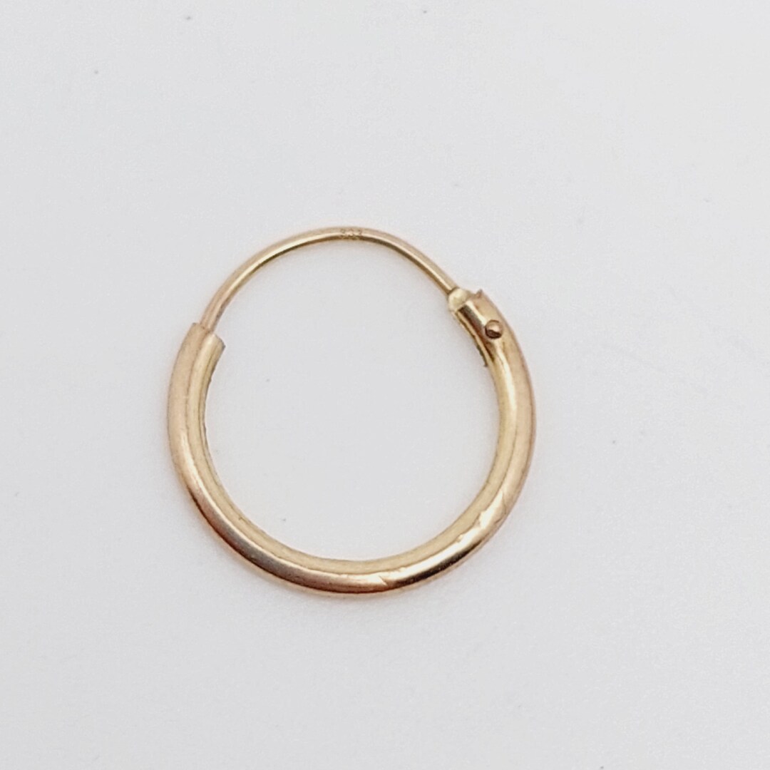Modern 333 Gold Hoop Earring Gold 8K Jewelry for Her 1 - Etsy