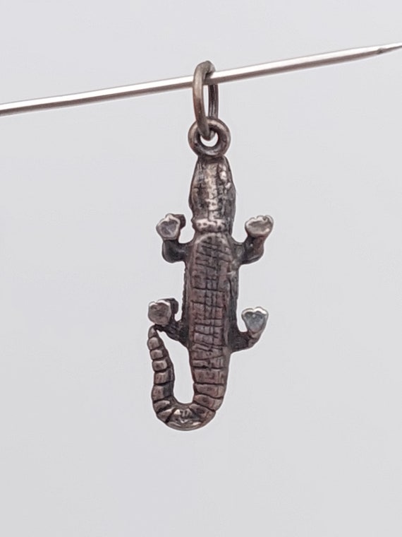 Antique 835 silver pendant crocodile charm bracelet p… - Gem