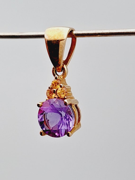Nostalgic 375 gold pendant purple - lilac polished st… - Gem