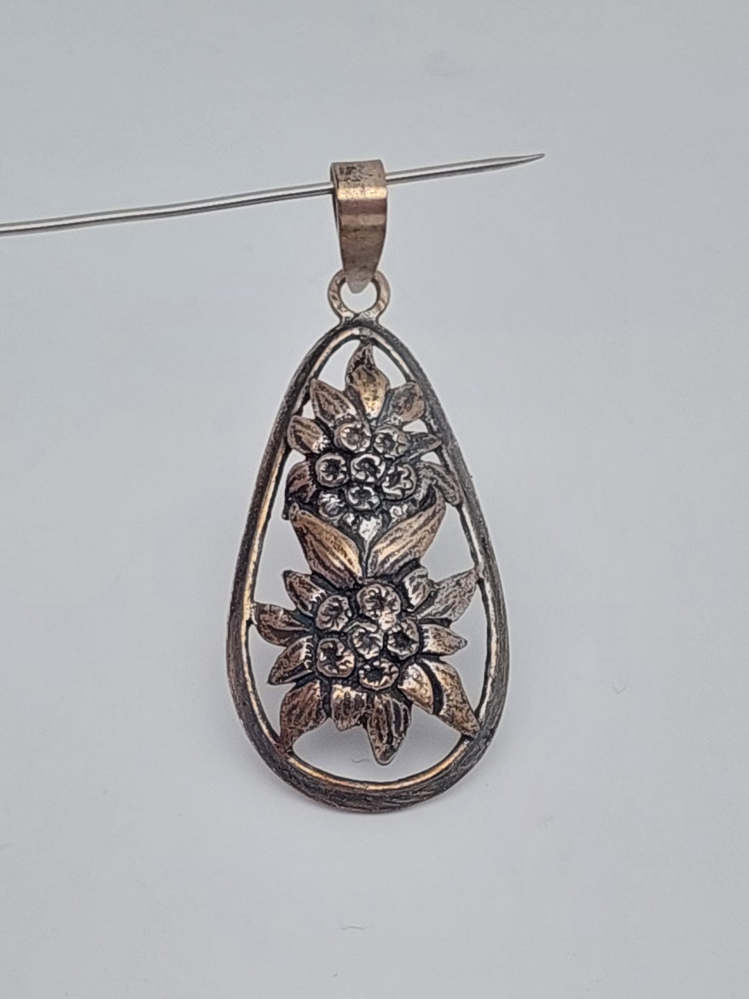 Beautiful Nostalgic 835 Silver Rose Edelweiss Pendant Flower Jewelry - Etsy
