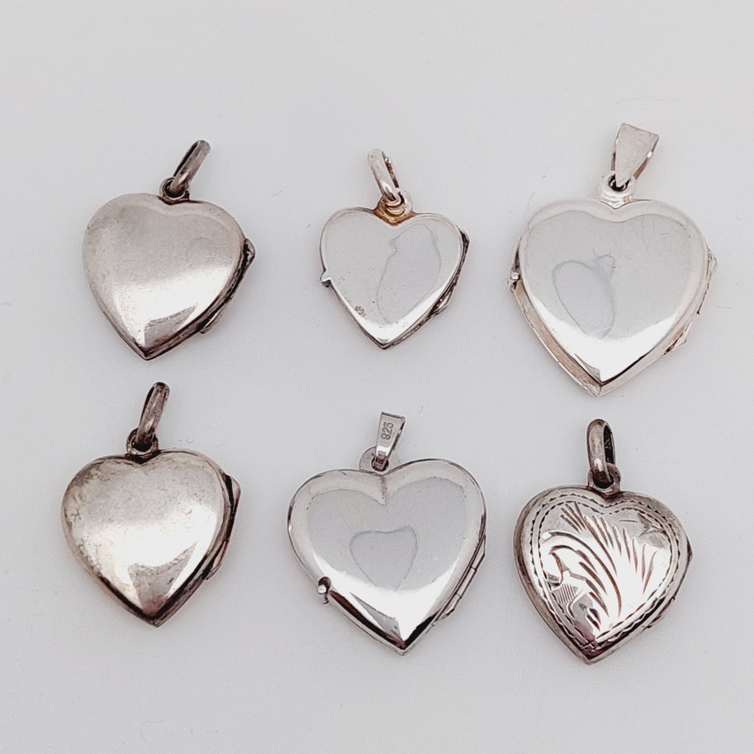 Vintage Locket 925 Silver Pendant Gift Engagement Gift Heart Rococo ...