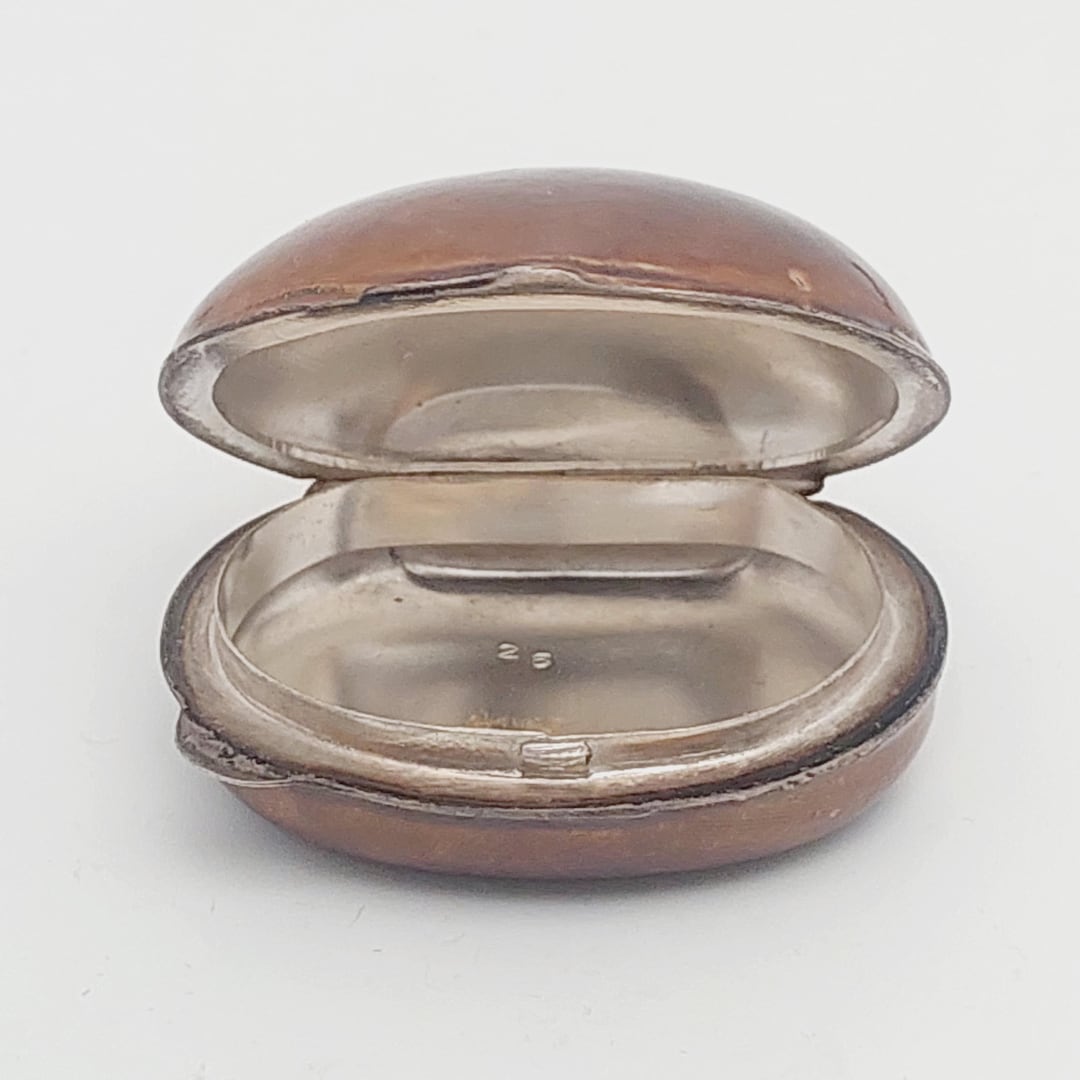 Antique Enamel Silver Box Pill Box Nut Pill Box Pill Container #63 - Etsy