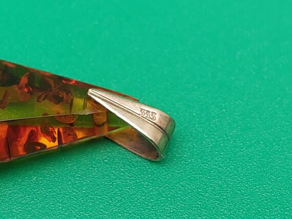 Nostalgic vintage 333 gold pendant with amber - Gem