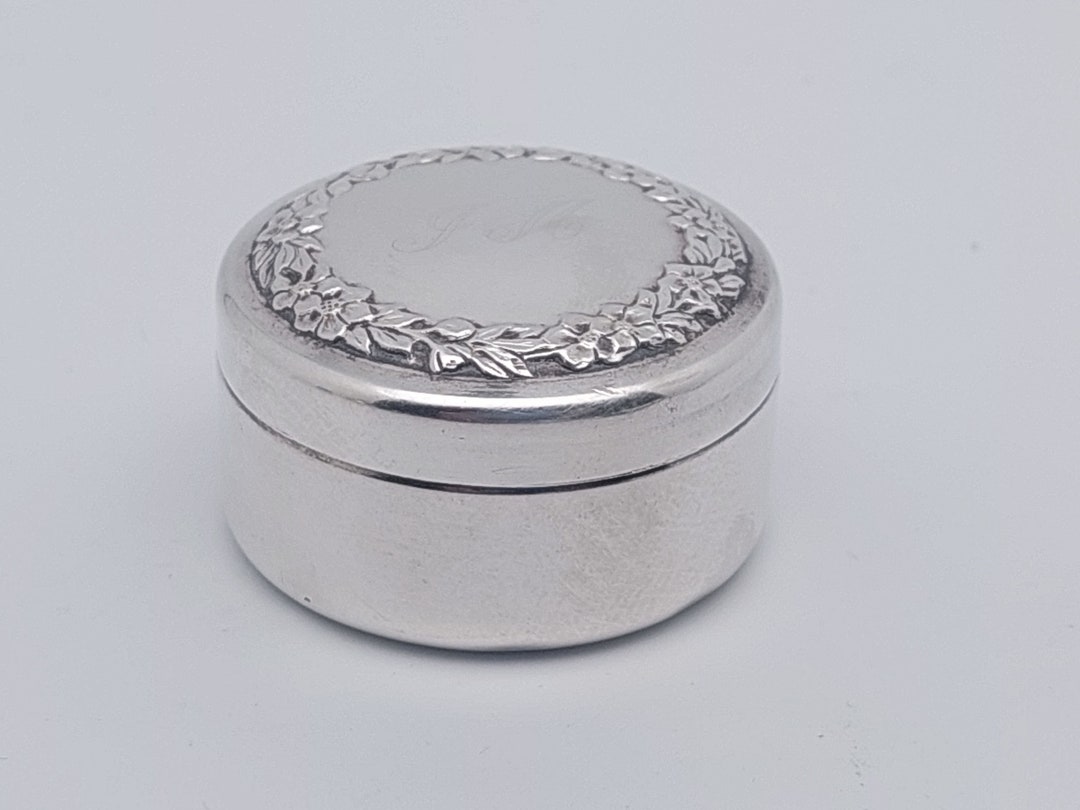 Antique Box Antique Pill Box Rose Decor 925 Silver Art Nouveau Box ...