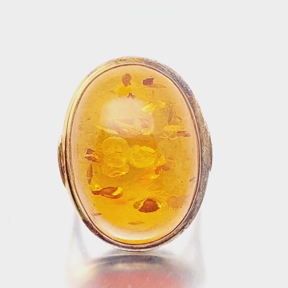 Gr 15 antiker Double Ring Jugendstil Ring mit Bernste… - Gem